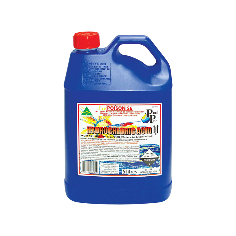POOL PRO HYDROCHLORIC ACID 5L – Pool Builders Pool Shop
